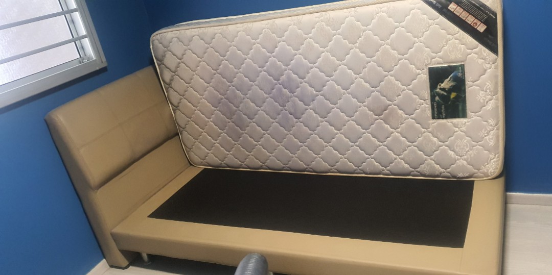 Super singer bed with mattress, Furniture & Home Living, Furniture, Bed ...
