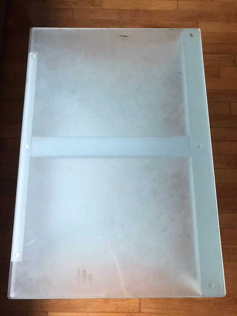 Tampered Glass 3-layer TV stand/ coffee table Preloved, Furniture ...