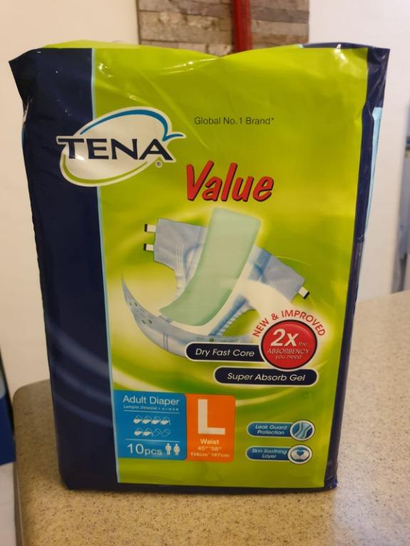 TENA VALUE ADULT DIAPER (New & Improved) - UNISEX, Health & Nutrition, Assistive & Rehabilatory ...