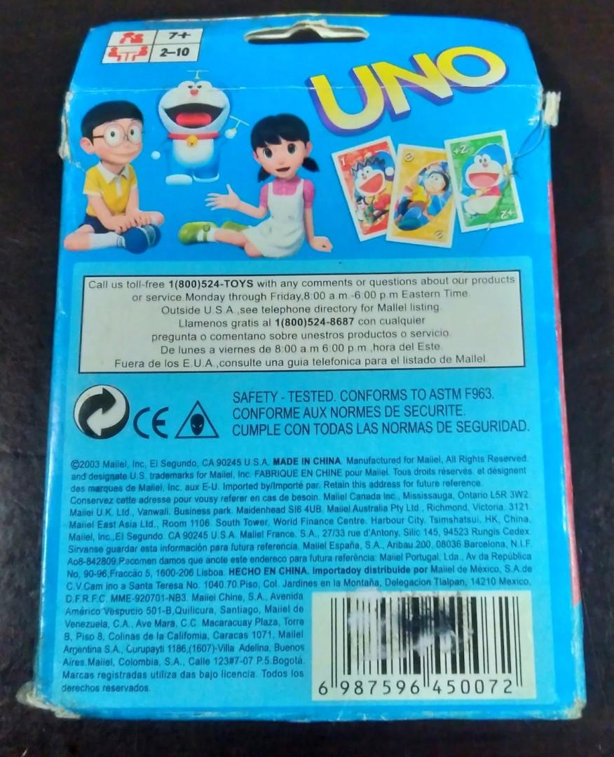 UNO DORAEMON, Hobbies & Toys, Toys & Games on Carousell