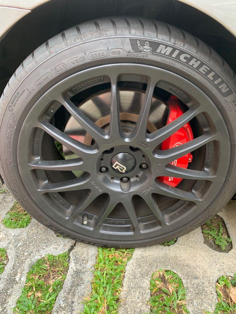 Volk racing rims and GS300 big brake kit, Car Accessories, Tyres & Rims ...