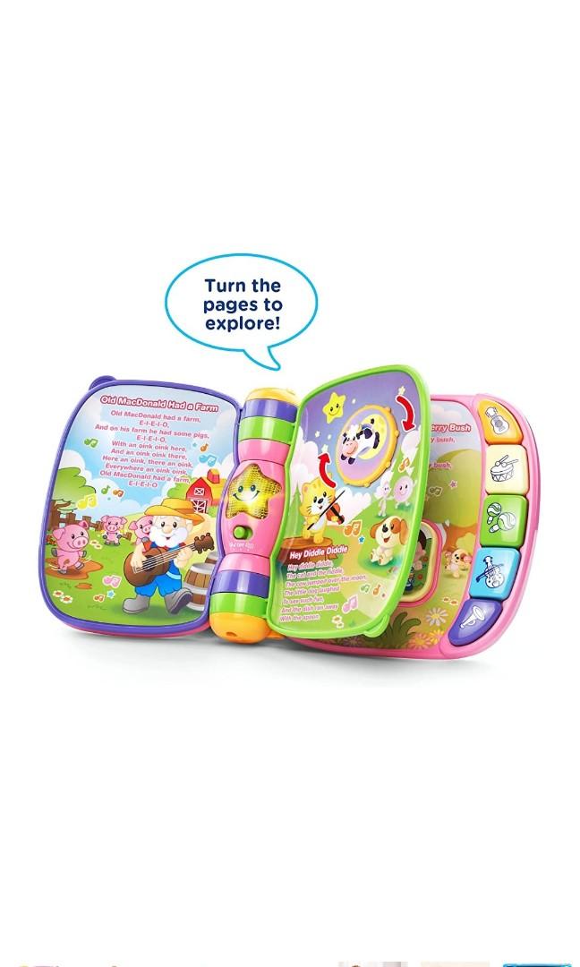 VTech Musical Rhymes Book, Pink Red toy educational book, Babies & Kids ...