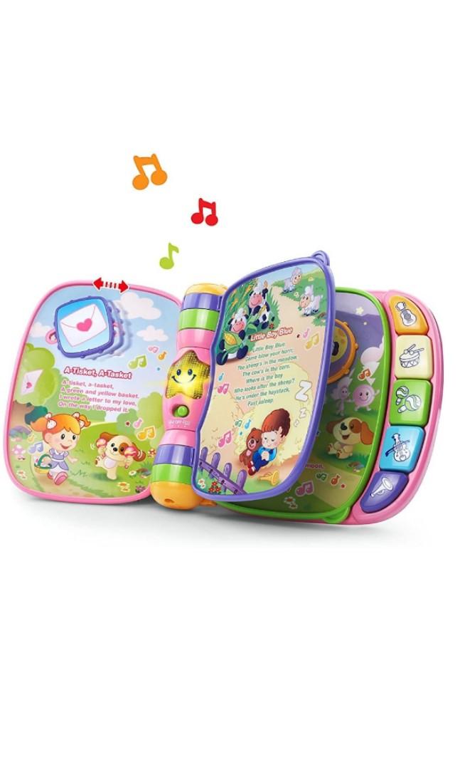 VTech Musical Rhymes Book, Pink Red toy educational book, Babies & Kids ...