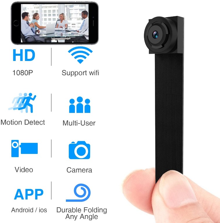 Wireless Wi-Fi Mini Camera 1080P APP Portable Covert Security Cam ...