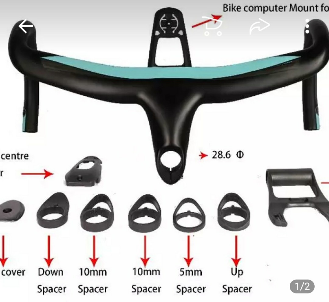 5D vision integrated carbon handlebar (oem), Sports Equipment, Bicycles ...