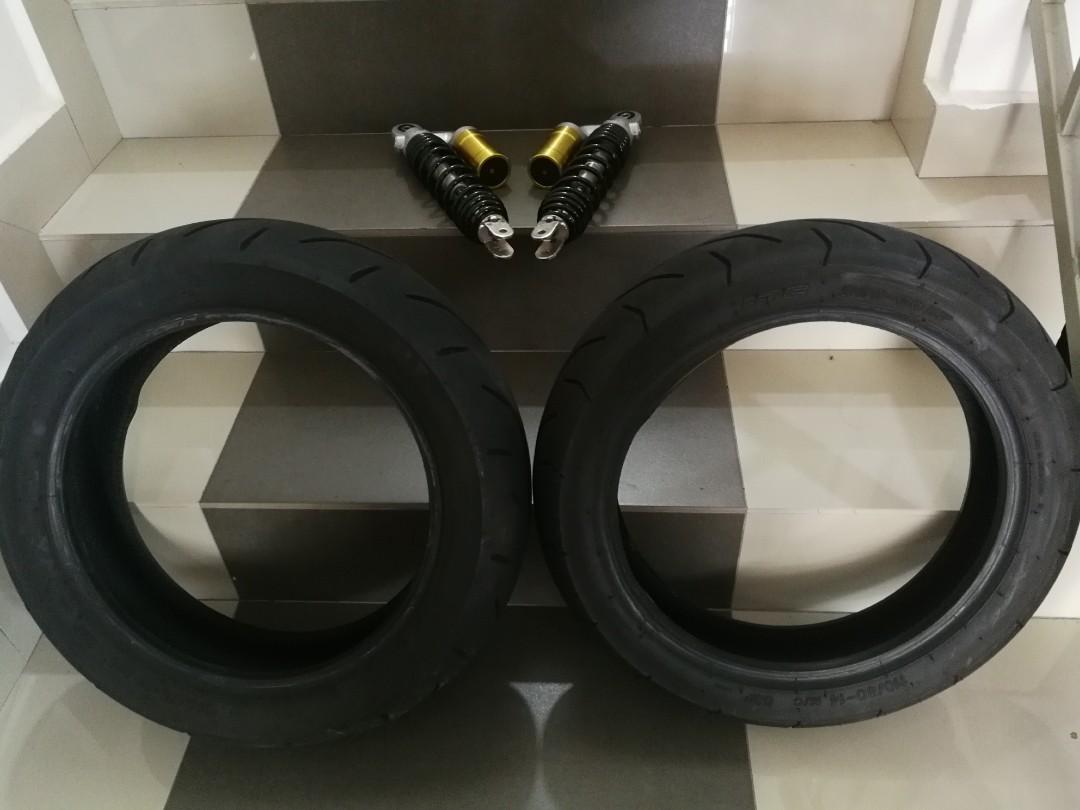 Absorber Standard NVX dan Tayar standard NVX, Motorbikes on Carousell