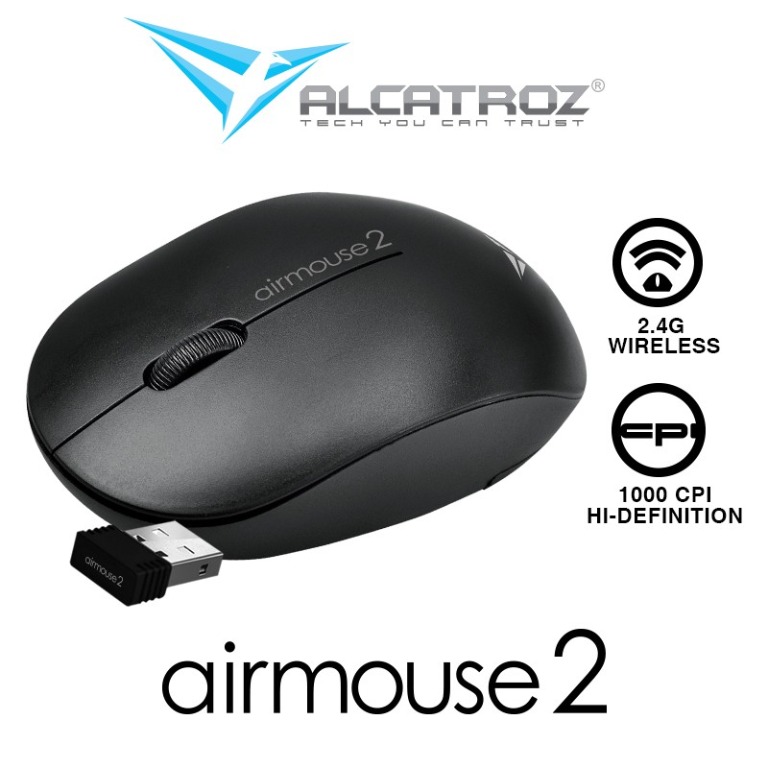 Alcatroz Air Mouse 2 - Wireless Gaming Mouse (Black), Computers & Tech ...
