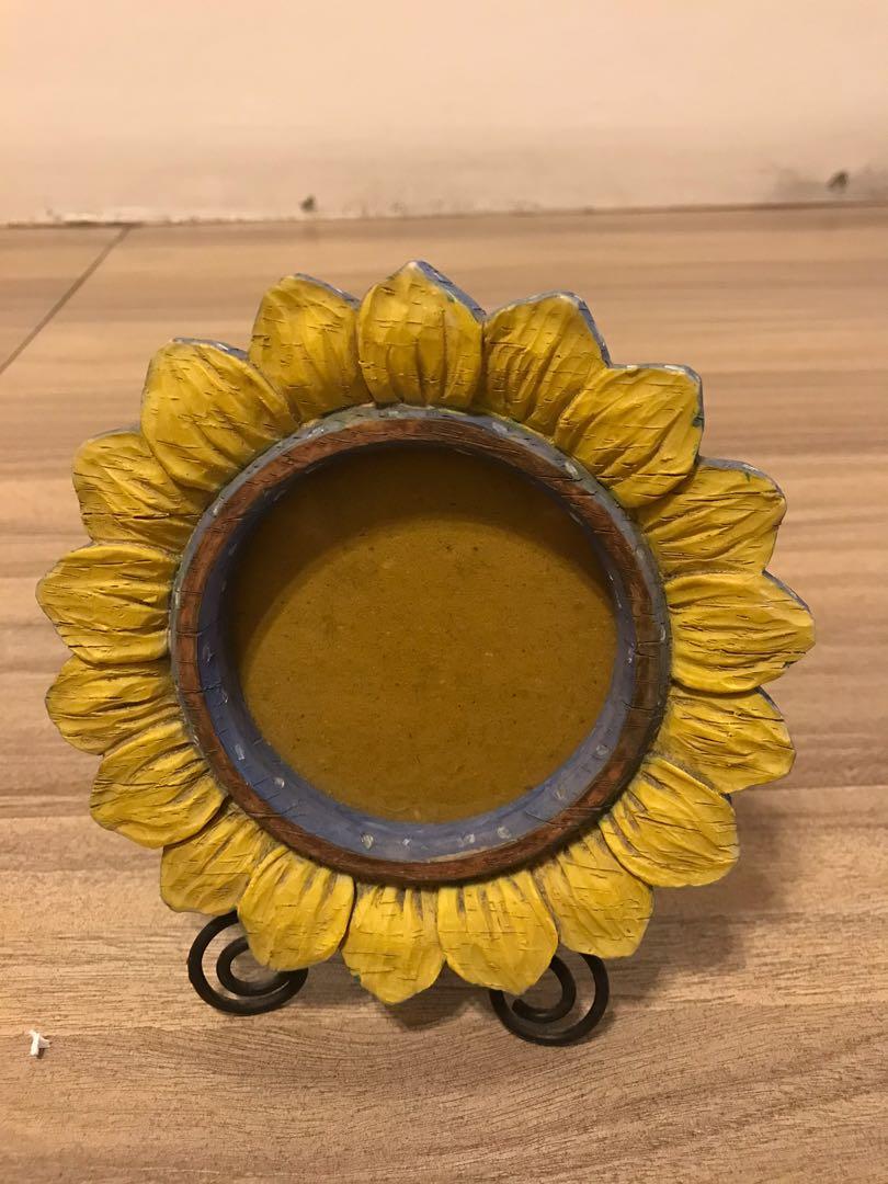 Authentic Russ Sunflower Frame, Furniture & Home Living, Home Decor, Frames & Pictures on Carousell
