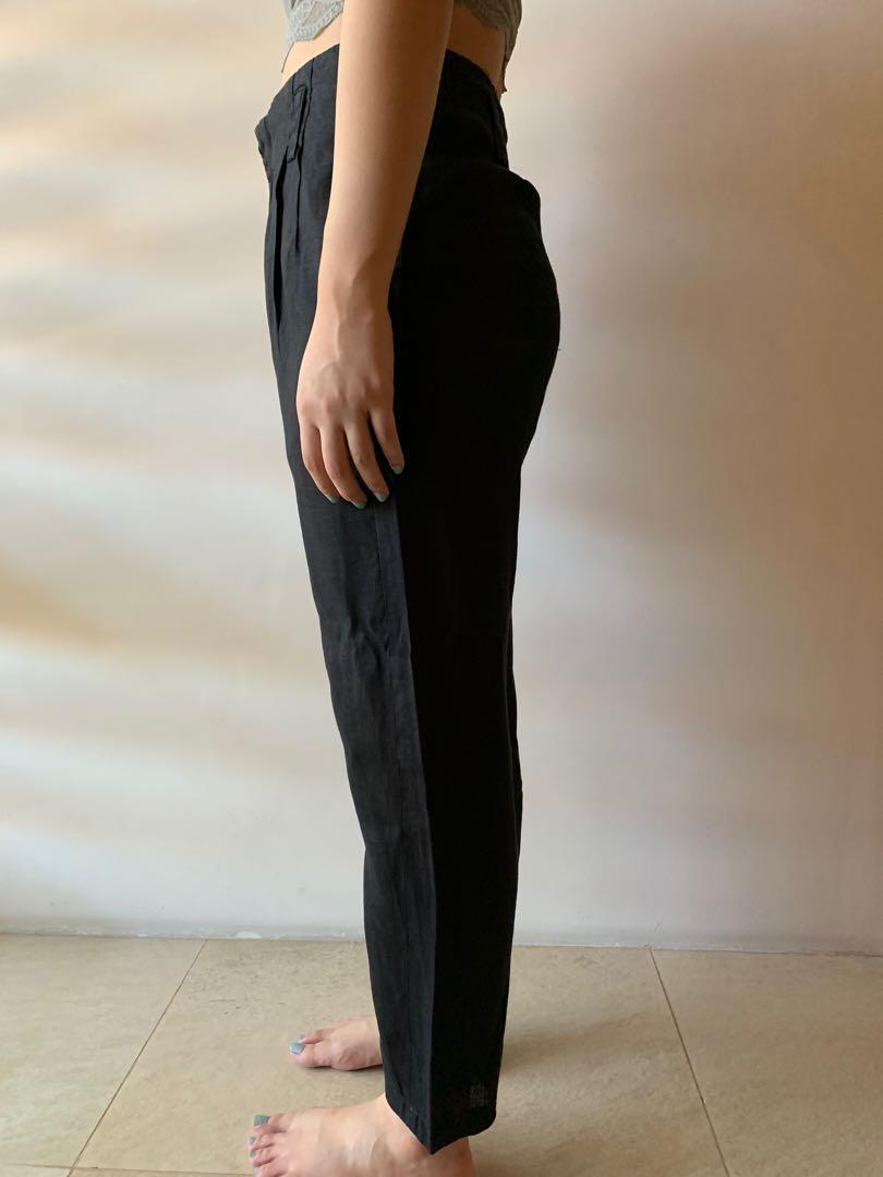 UNDO CLOTHING BLACK LINEN TROUSERS, Women's Fashion, Bottoms, Other ...