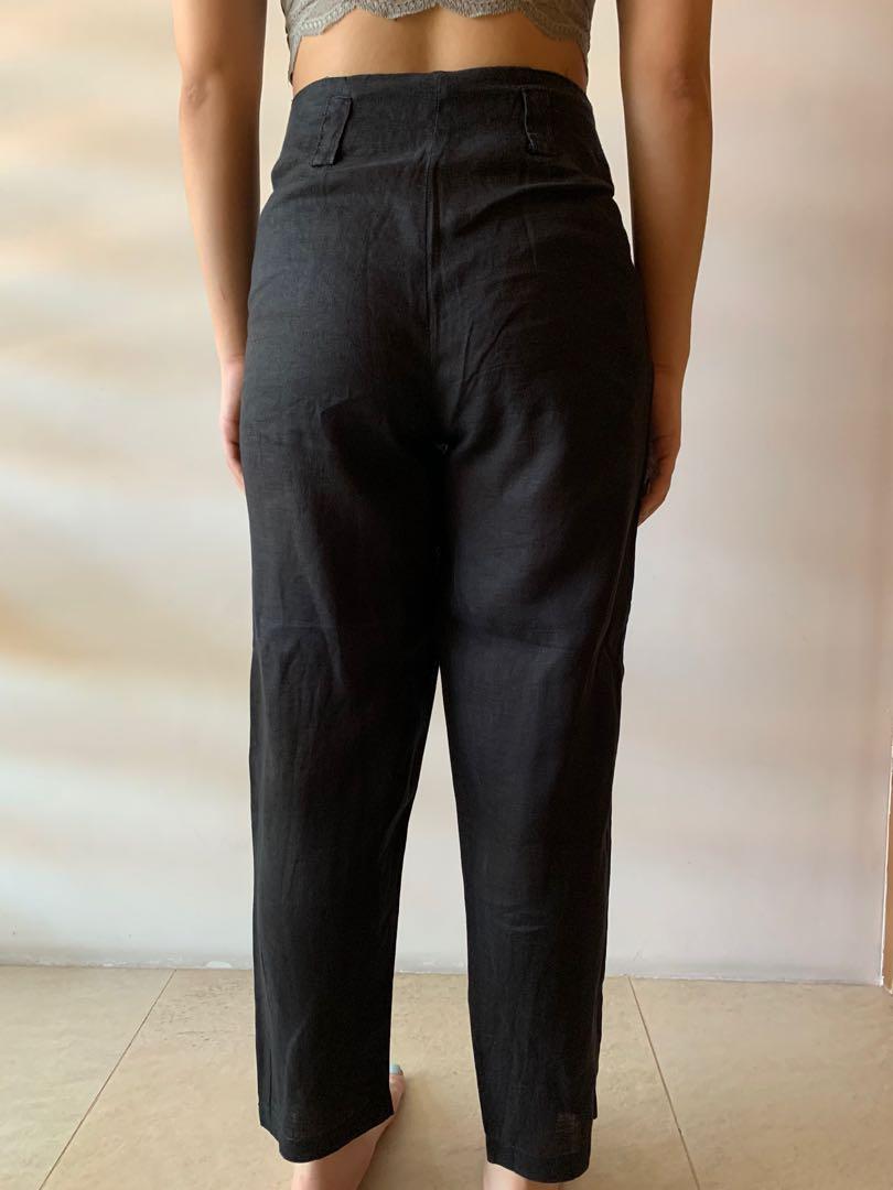 UNDO CLOTHING BLACK LINEN TROUSERS, Women's Fashion, Bottoms, Other ...