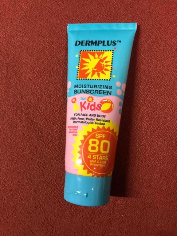 DERMPLUS Moisturizing Sunscreen SPF80 (For Kids), Beauty & Personal ...