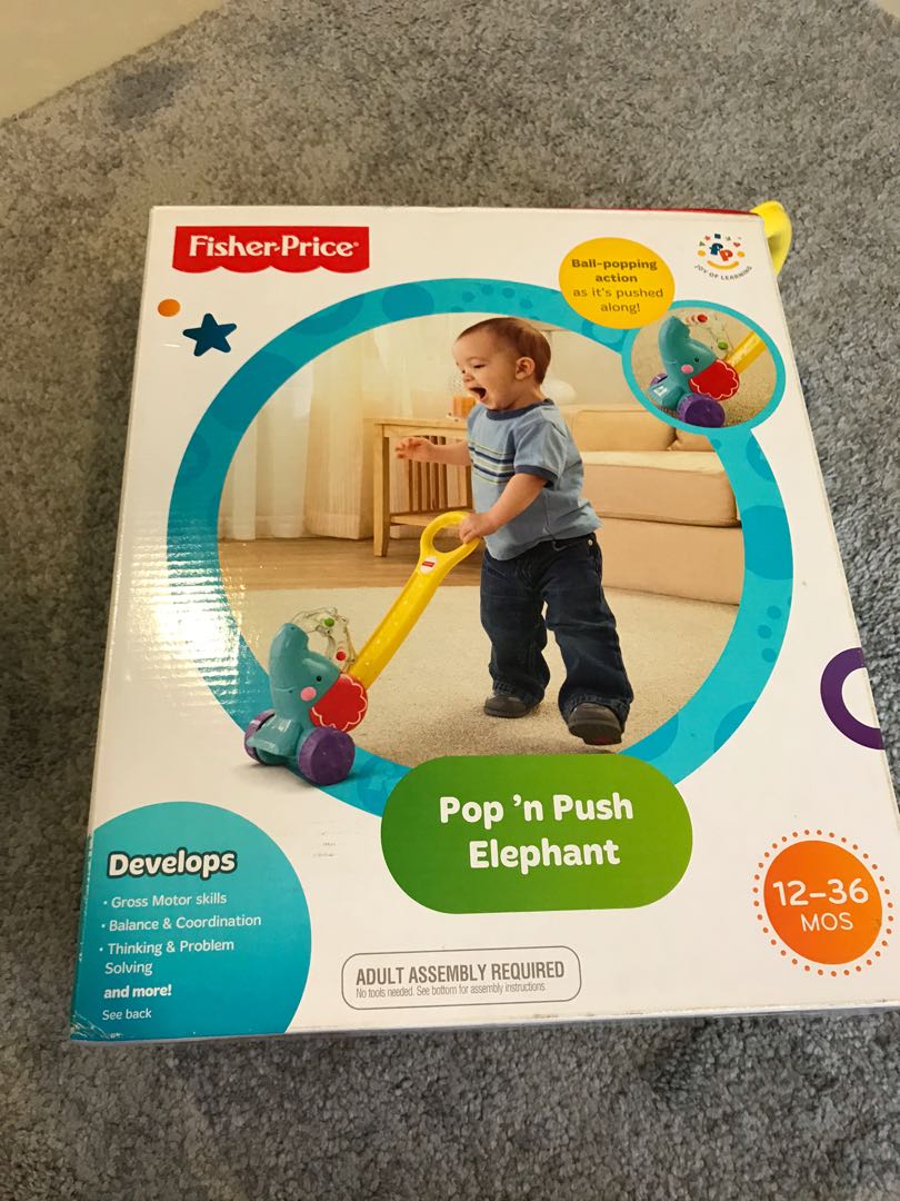 Fisher Price Pop & Push Elephant, Babies & Kids, Toys & Walkers on ...