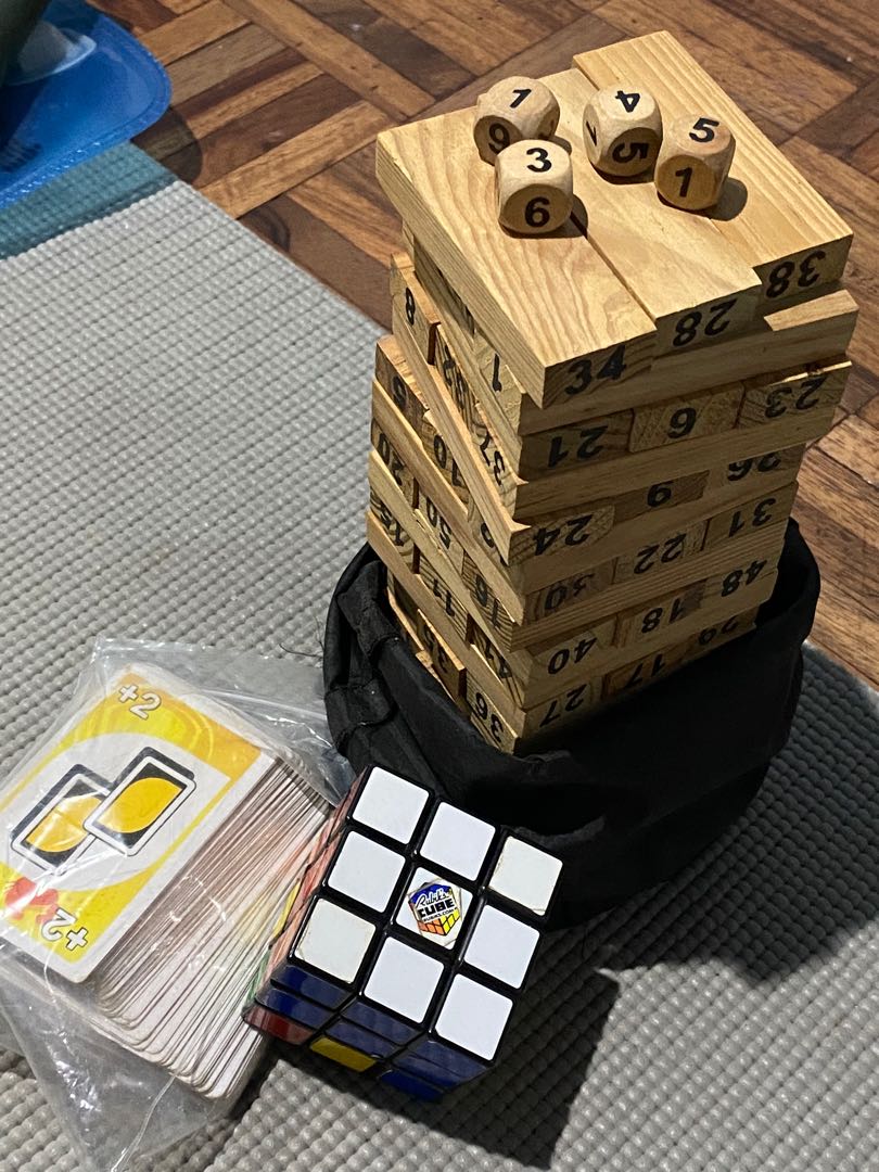 Jenga Rubiks Cube Uno Cards, Hobbies & Toys, Toys & Games on Carousell