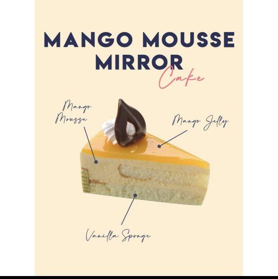CAKE - Mango mirror mousse cake 1kg (Halal), Food & Drinks, Baked Goods ...