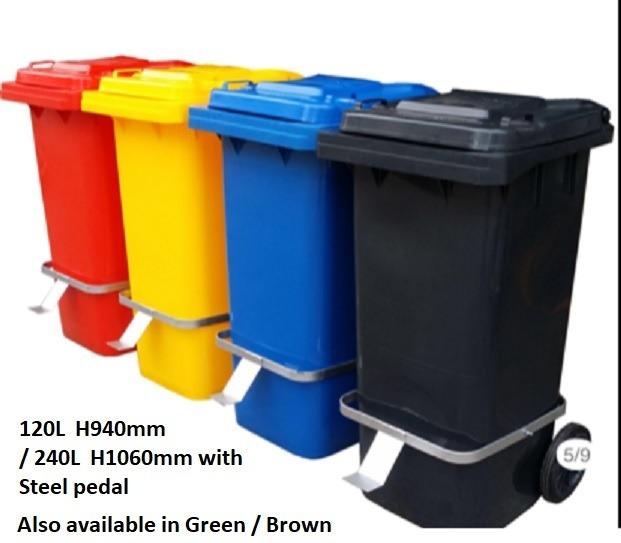 MGB 2 Wheel Mobile Garbage bin 60L / 120L /240L/ 360L/ 660L / 1100L 4 ...