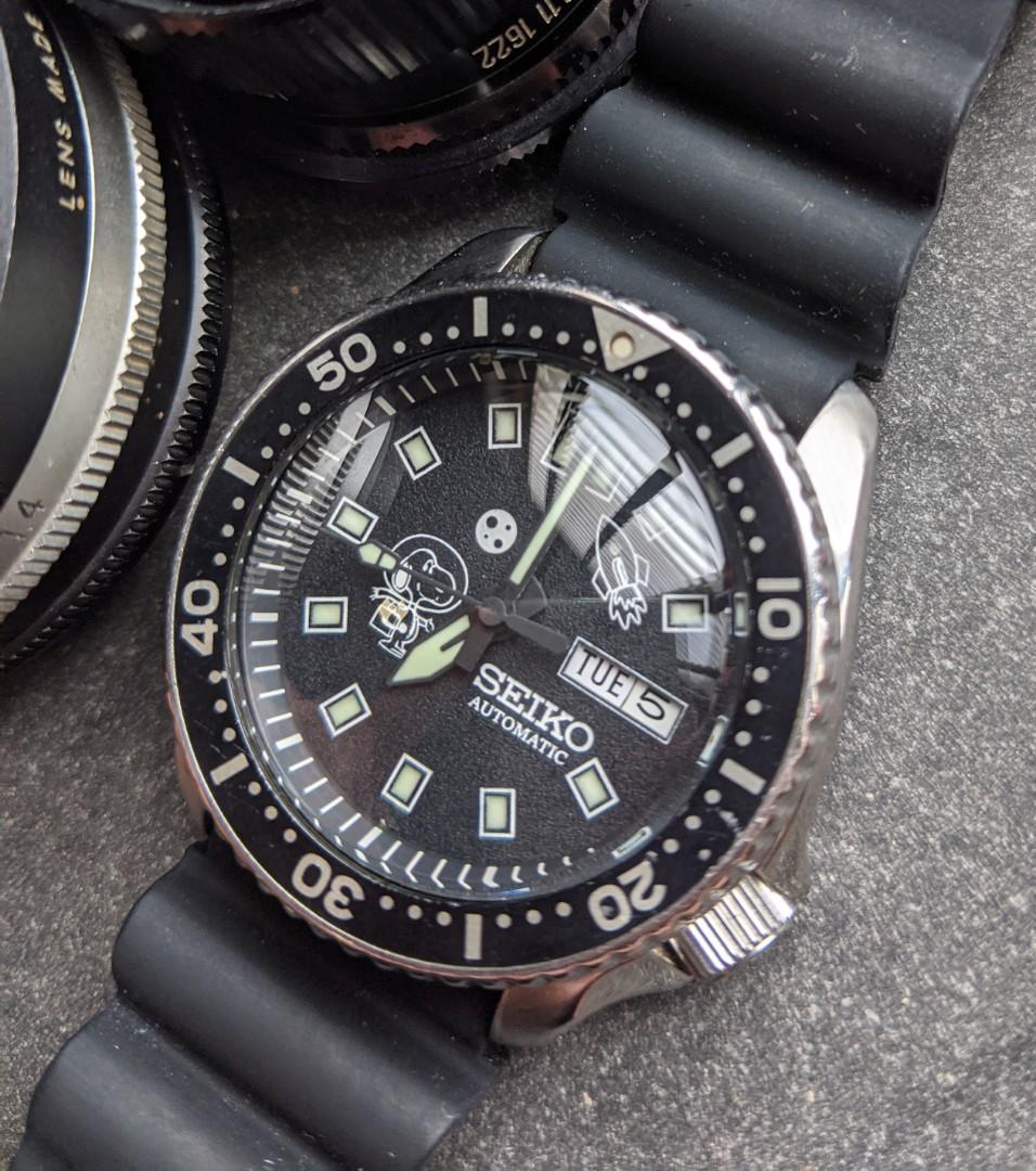 Modified Snoopy Spaceman Seiko SKX 007 Automatic Divers Watch with 7020 ...