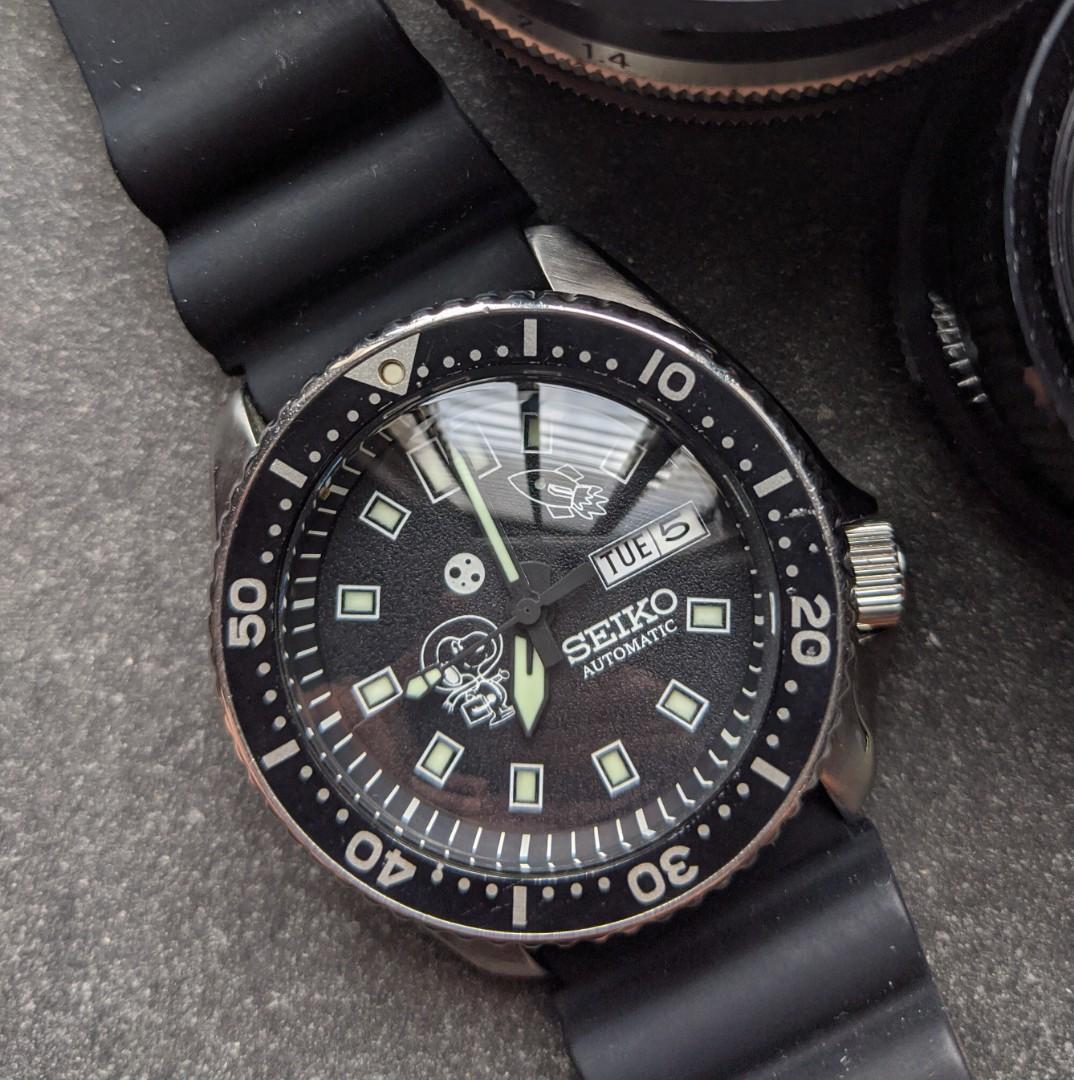 Modified Snoopy Spaceman Seiko SKX 007 Automatic Divers Watch with 7020 ...