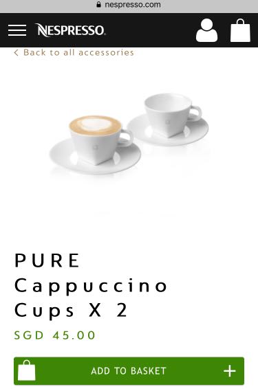 Nespresso Pure Espresso cups & saucers, TV & Home Appliances, Kitchen ...