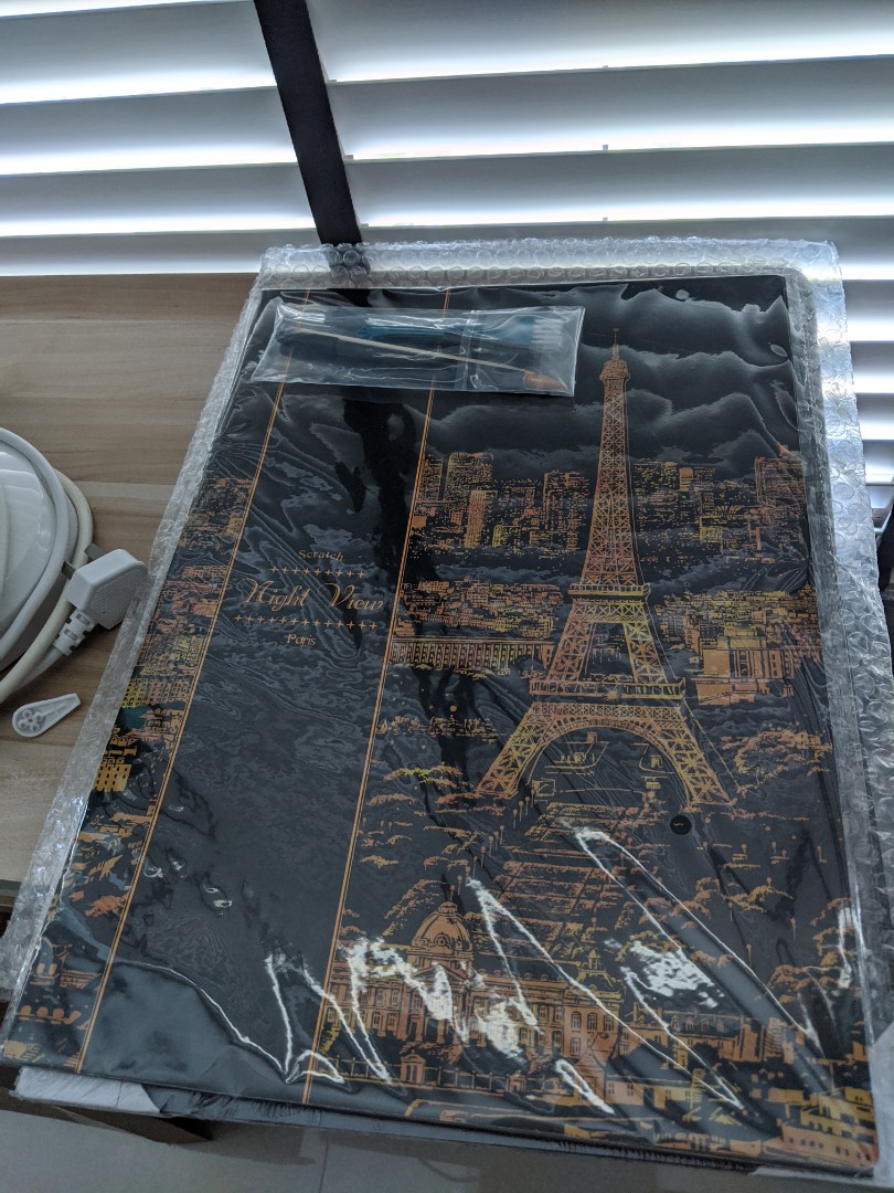 scratch art - Paris (with frame!), Hobbies & Toys, Stationery & Craft ...