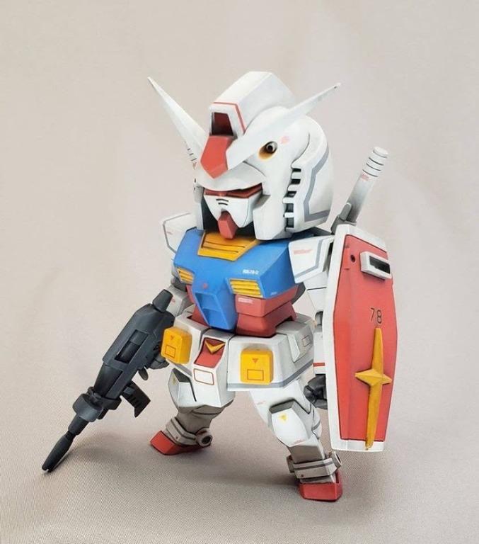SD RX-78 Gundam [Milk Tea] 白件, 興趣及遊戲, 玩具 & 遊戲類 - Carousell