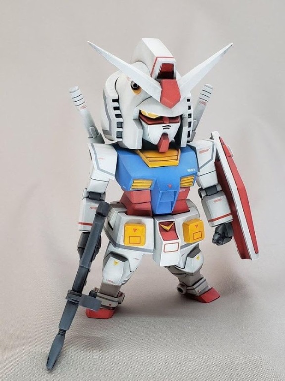 SD RX-78 Gundam [Milk Tea] 白件, 興趣及遊戲, 玩具 & 遊戲類 - Carousell