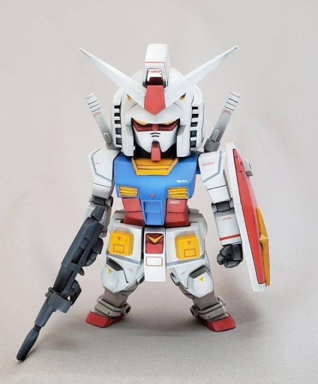 SD RX-78 Gundam [Milk Tea] 白件, 興趣及遊戲, 玩具 & 遊戲類 - Carousell