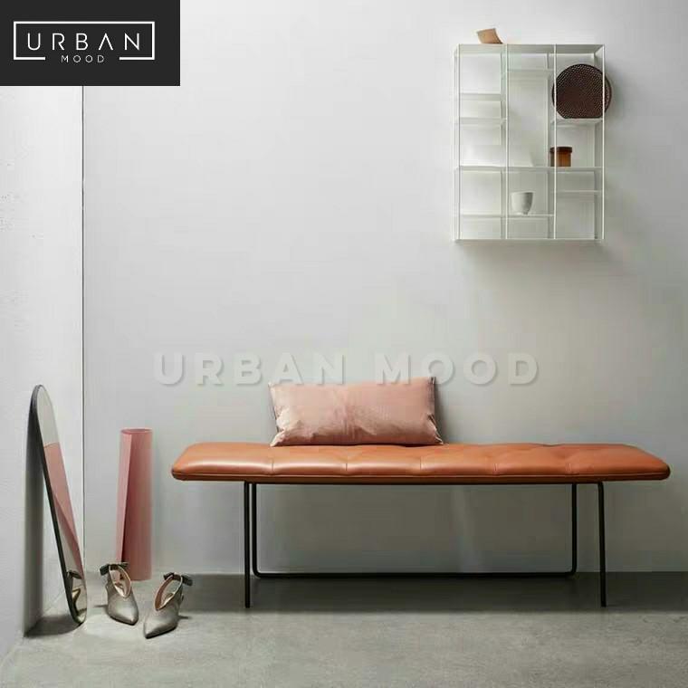 TOKI Minimalist Faux Leather Entryway Bench, Furniture, Tables & Chairs ...