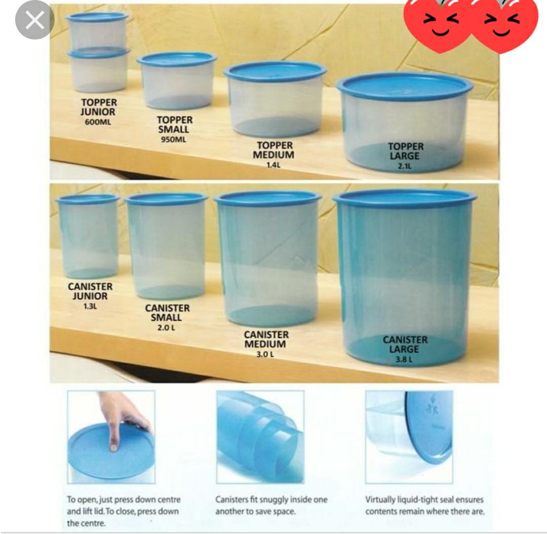TUPPERWARE OT TOPPER & CANISTER SMALL, TV & Home Appliances, Kitchen ...
