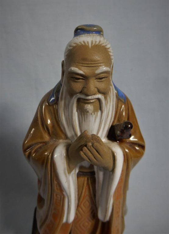Vintage porcelain statue Confucius hand crafted Master potter mid 1900s ...
