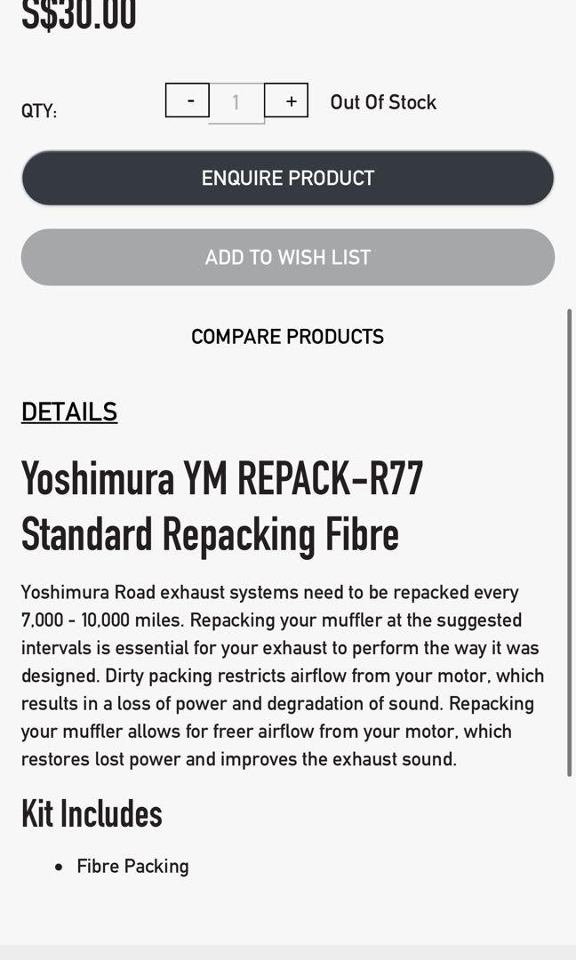 Yoshimura Repack Fibre, Motorcycles, Motorcycle Accessories on Carousell