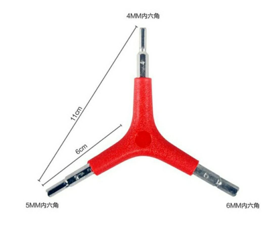 Y-Shaped Hardened Hex Wrench Bicycle 3 Way 4/5/6mm Spanner Bike Allen ...