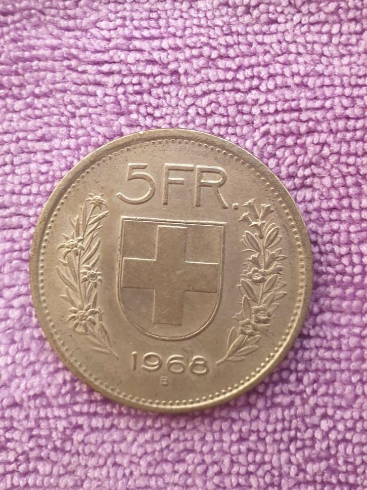 5 Francs Confoederatio Helvetia 1968 Coin, Hobbies & Toys, Memorabilia ...
