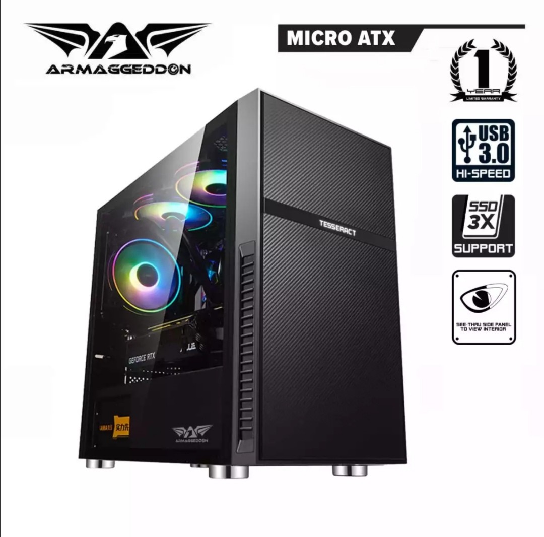 Armageddon tesseract core 2 pro grade gaming pc case(matx), Computers ...