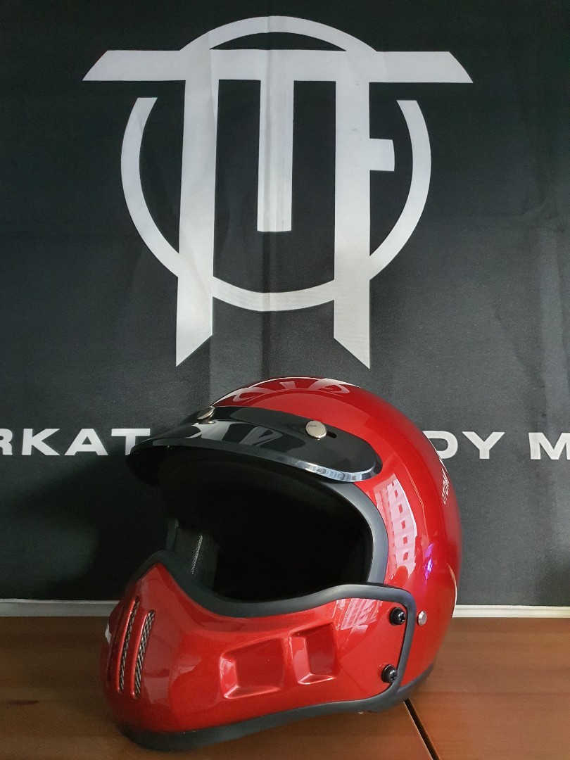 ⚡CAFE RACER BOULTER FG CANDY RED HELMET CAFE RACER, Motorcycles ...