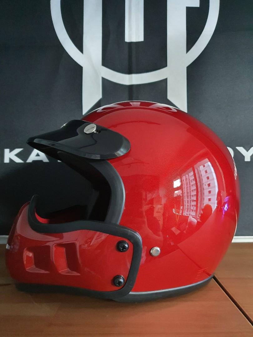 ⚡CAFE RACER BOULTER FG CANDY RED HELMET CAFE RACER, Motorcycles ...