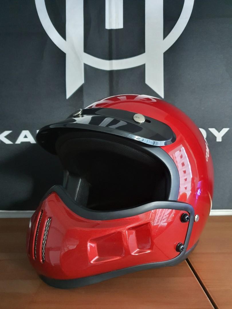 ⚡CAFE RACER BOULTER FG CANDY RED HELMET CAFE RACER, Motorcycles ...