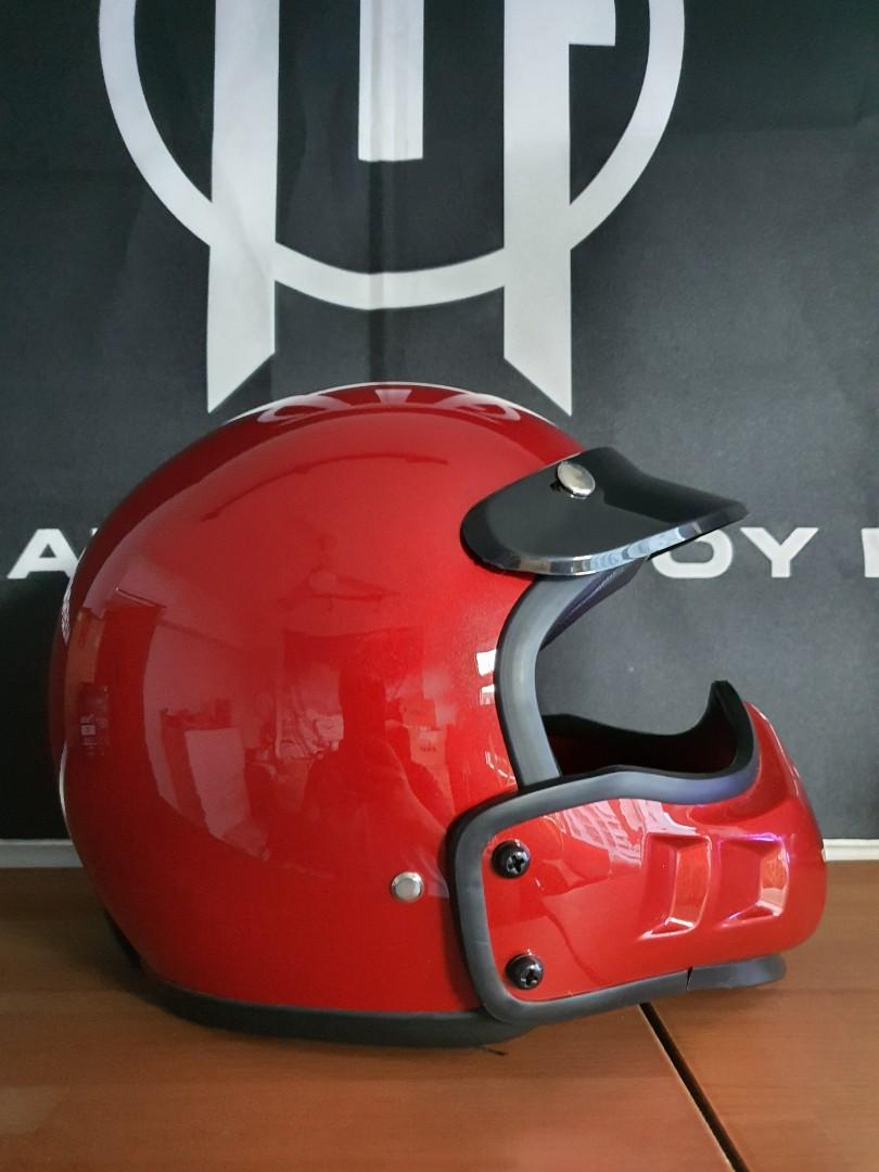⚡CAFE RACER BOULTER FG CANDY RED HELMET CAFE RACER, Motorcycles ...