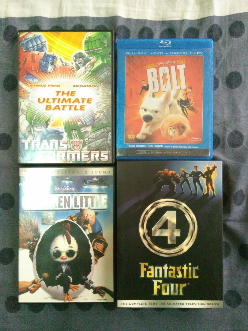 Cartoon animation dvd dvd-9 transformers bolt chicken little fantastic ...