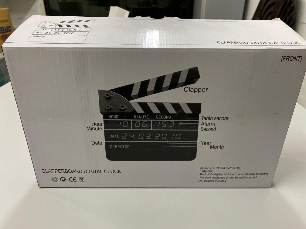 Clapperboard digital clock, Hobbies & Toys, Stationery & Craft, Art ...