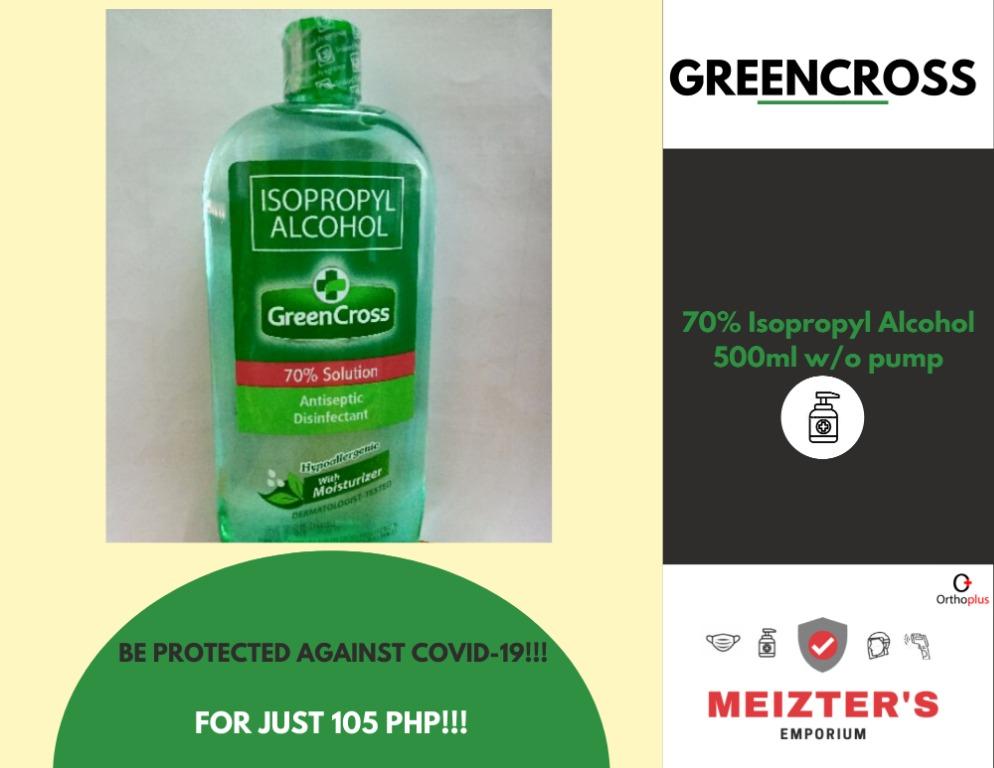 GreenCross 70% Sol. Isop. Alcohol Antiseptic and Disinfectant – 500 ml ...