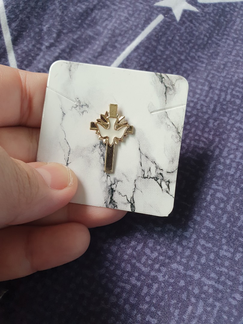 Holy Spirit Cross enamel pin, Hobbies & Toys, Stationery & Craft, Craft ...