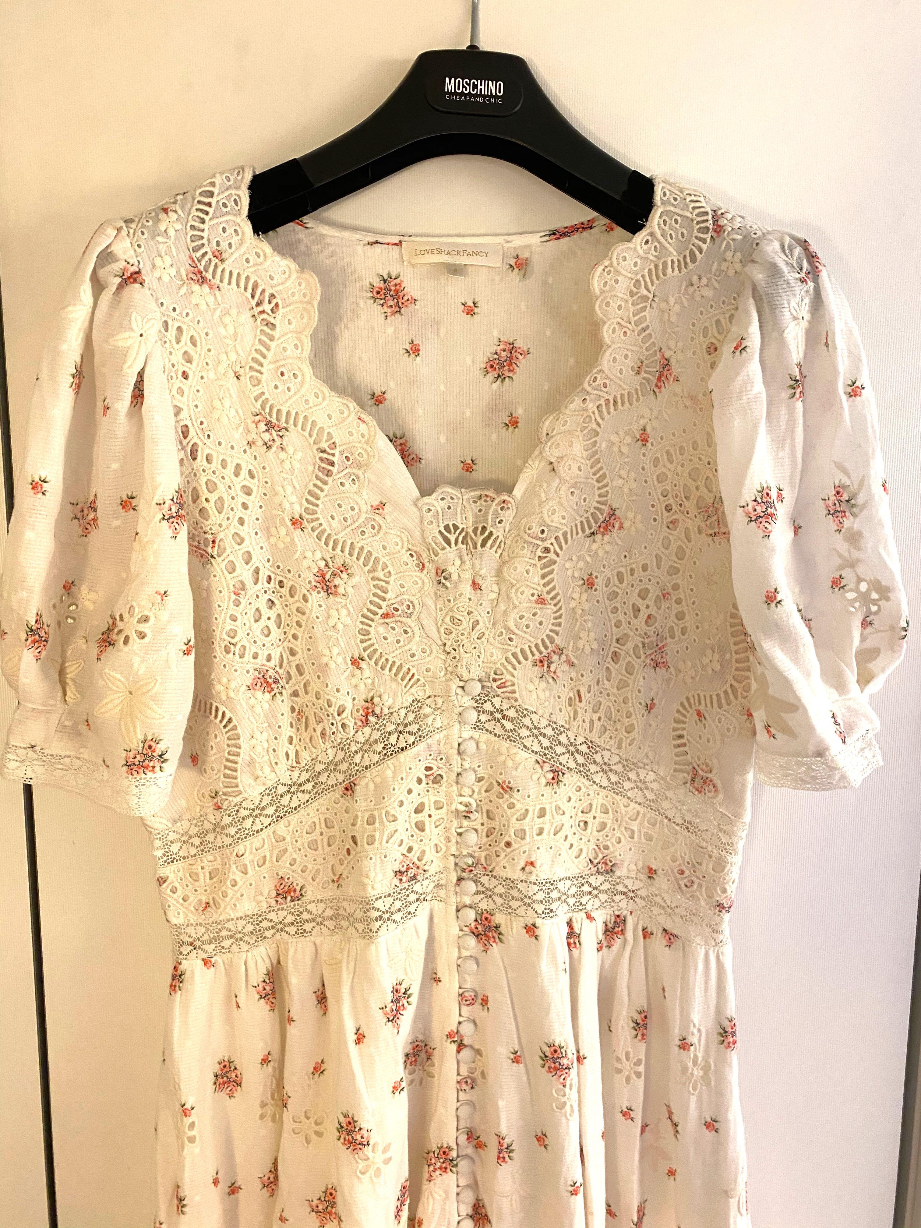 Love Shack Fancy floral dress, 名牌, 服裝 - Carousell