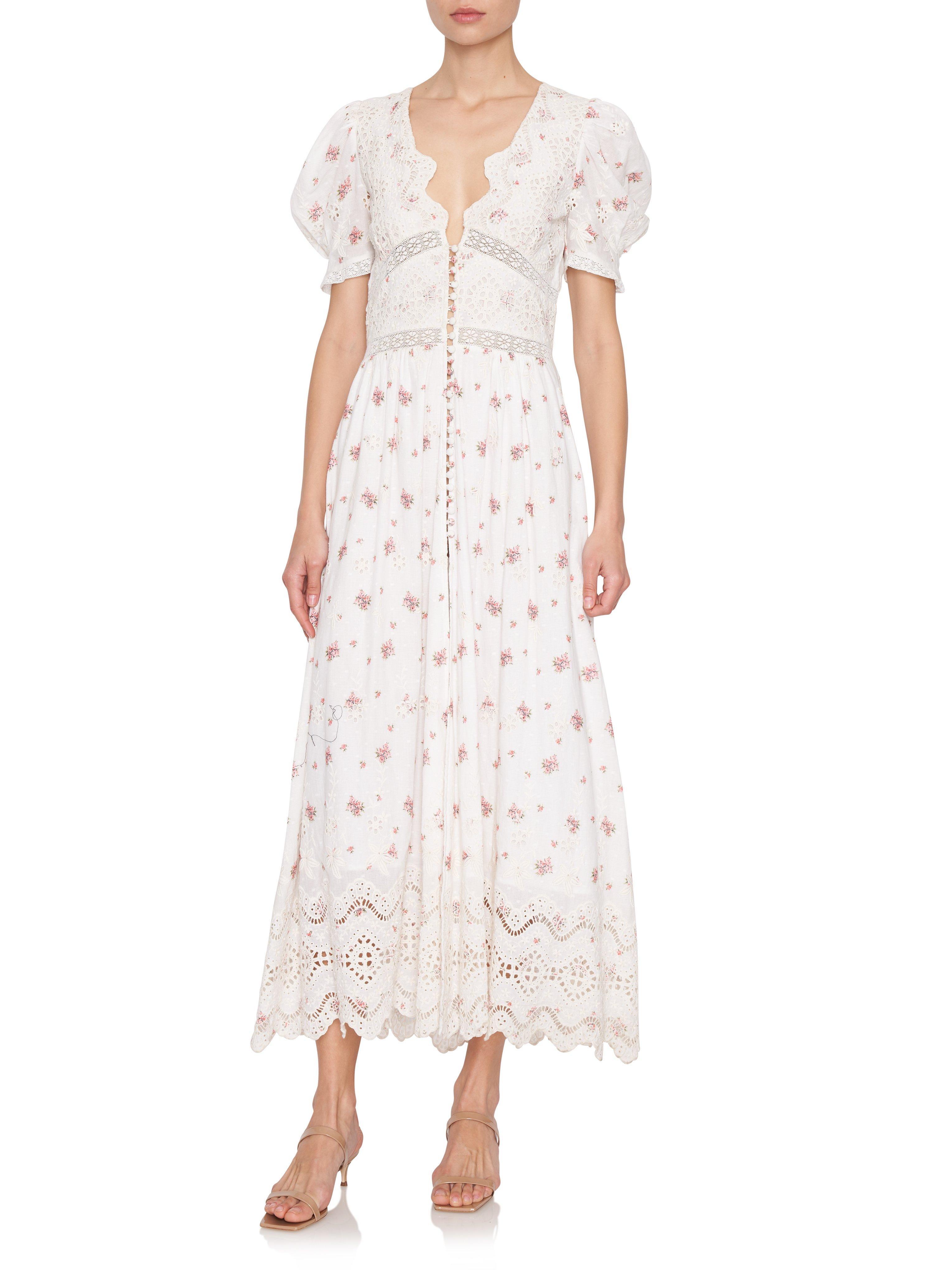 Love Shack Fancy floral dress, 名牌, 服裝 - Carousell