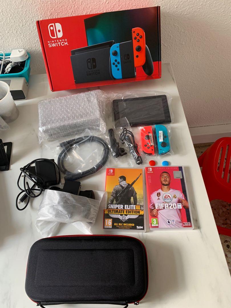 Nintendo Switch Gen2 Complete Set with Two Games, Video Gaming, Video ...