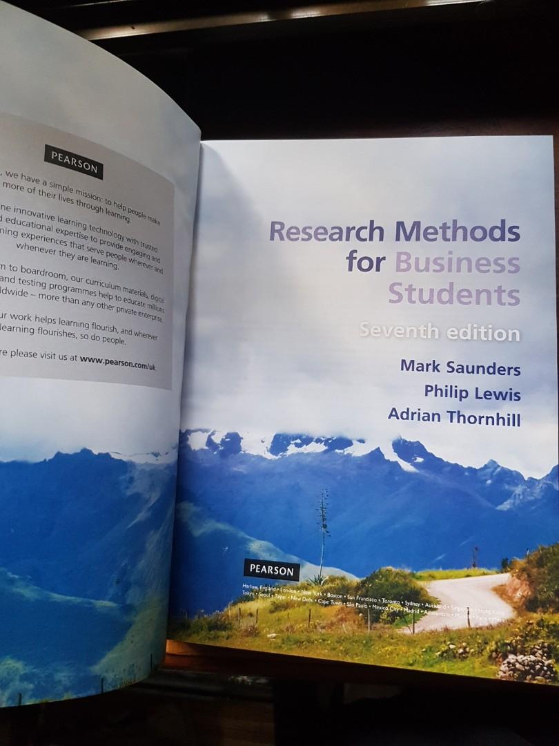 RESEARCH METHODS FOR BUSINESS STUDENTS TEXTBOOK ,PEARSON , KAPLAN ...
