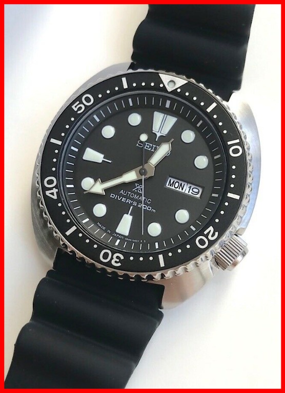 Seiko Turtle Japan Made Prospex Automatic Diver Black Rubber Strap Men ...