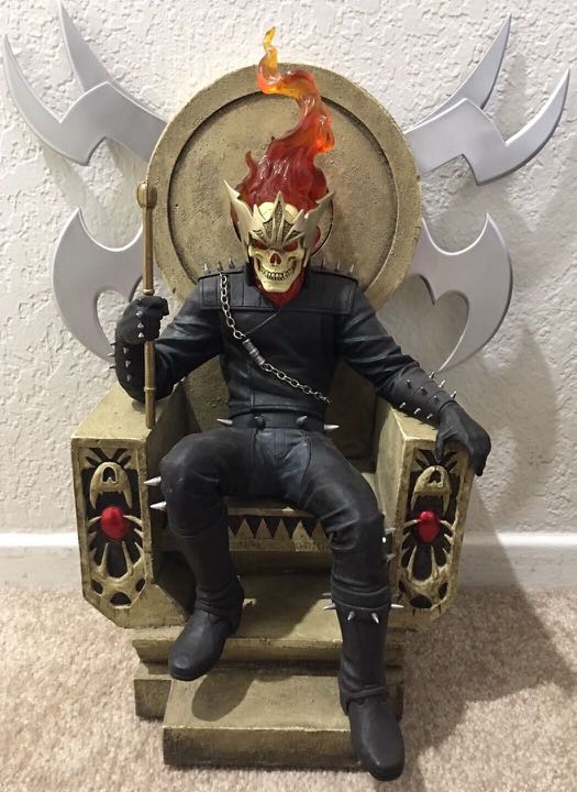 Sideshow Collectibles Ghost Rider on Throne Comiquette Statue, Hobbies ...