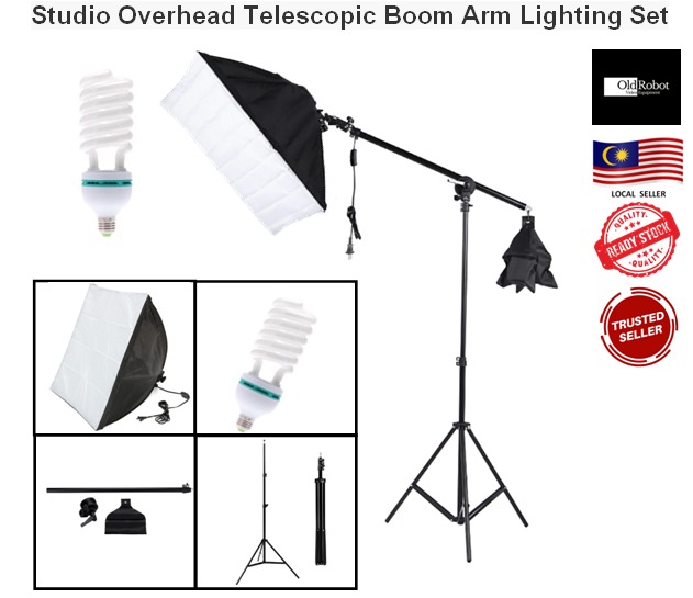 Studio Overhead Telescopic Boom Arm Lighting Set, Photography ...