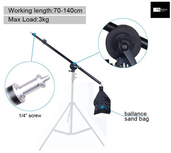 Studio Overhead Telescopic Boom Arm Lighting Set, Photography ...