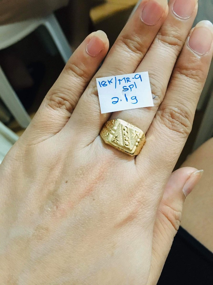 18k Saudi Gold Mens Ring SPL, Luxury, Sneakers & Footwear on Carousell